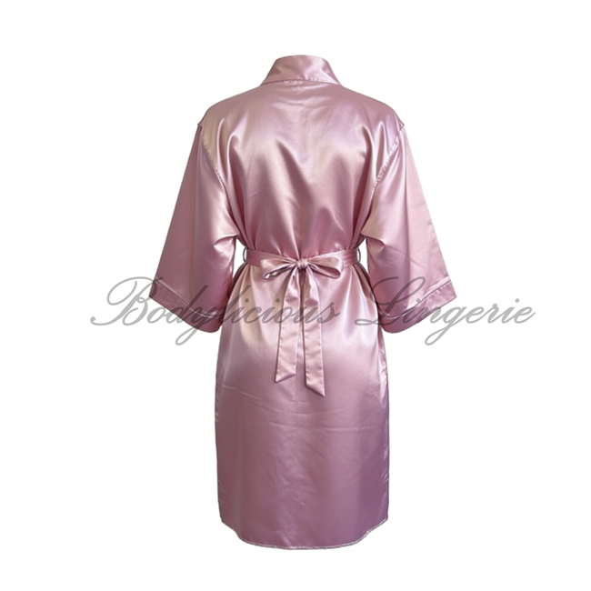 Pastel Pink Satin Robe
