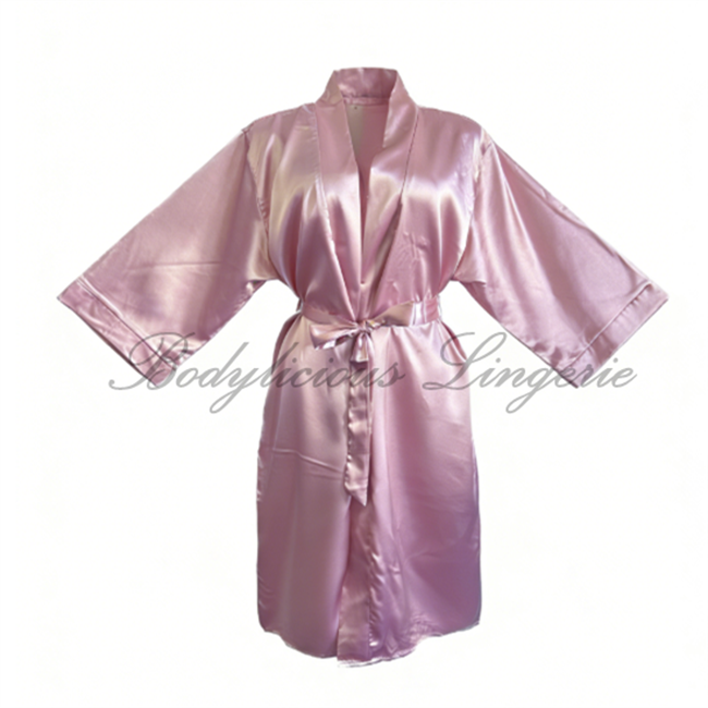 Pastel Pink Satin Robe