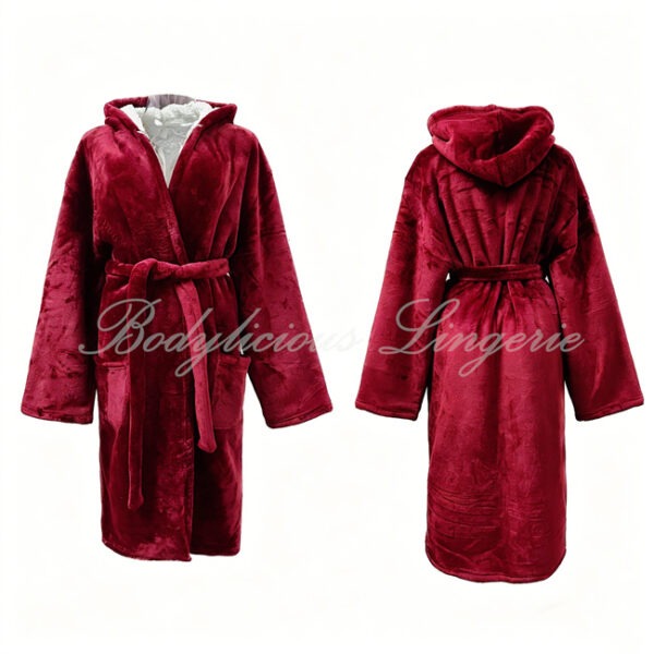 Velvet Hooded Fleece Winter Robe